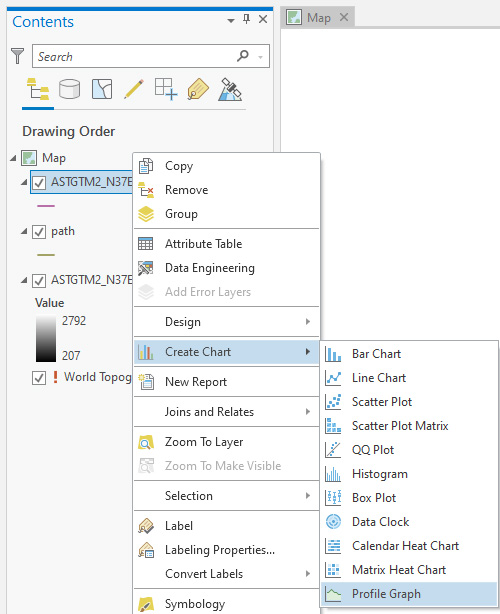 ساخت پروفیل ارتفاعی در ArcGIS Pro