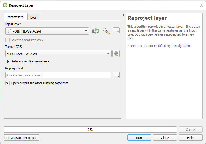 فیلم آموزشی تغییر مختصات نقشه در QGIS